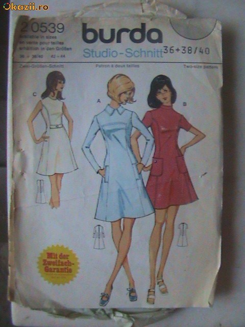 Burda original Moda Vintage tipar 2 marimi, Germania 1960 | arhiva ...