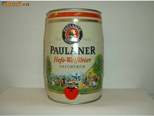 Butoias 5 litri bere germana Paulaner! Hefe-Weissbier (nefiltrata ...