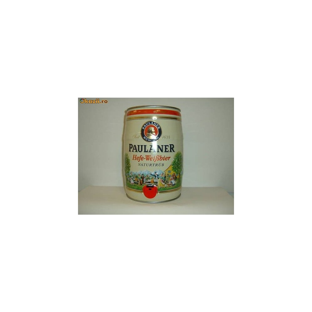 Butoias 5 litri bere germana Paulaner! Hefe-Weissbier (nefiltrata ...