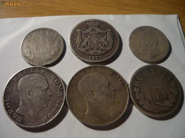 COLECTIE MONEDE RARE ROMANIA ARGINT - 250 LEI 1940, 1 LEU 1885 | arhiva ...