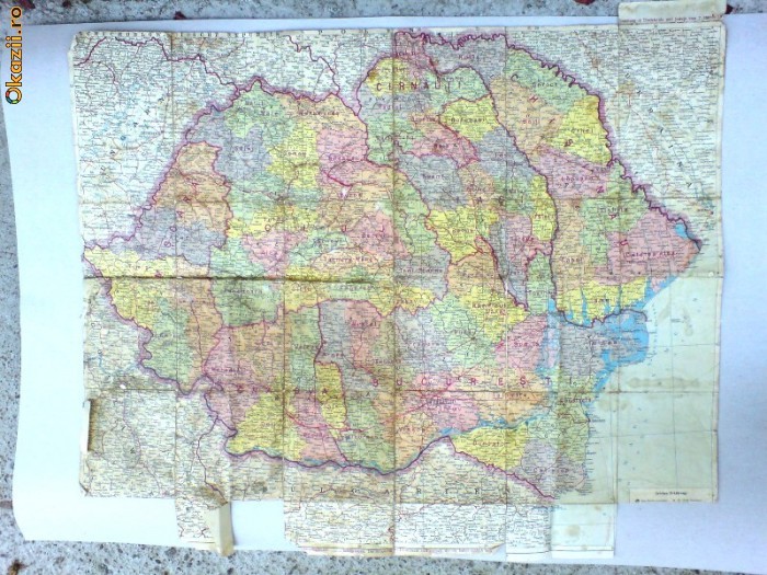harta veche administrativa Romania Mare 1929 | arhiva Okazii.ro