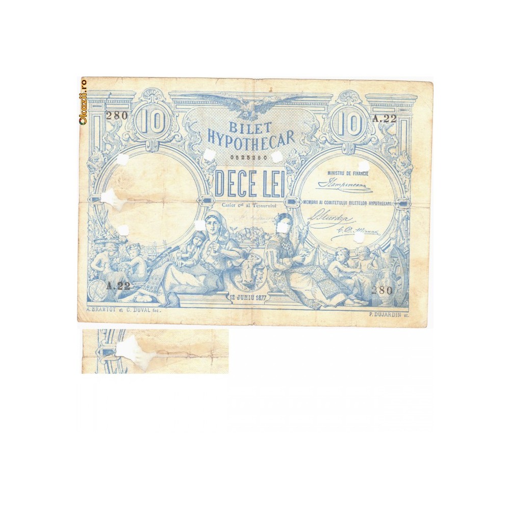 * Bancnota DECE lei (10 lei) 1877 | Okazii.ro