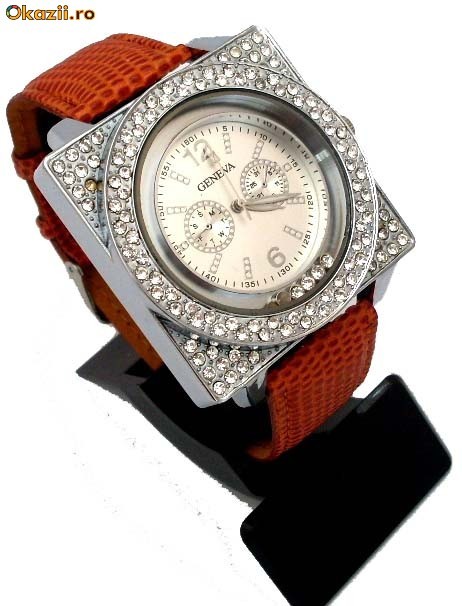 CEAS de DAMA cu diamante XXL , MODEL GENEVA G95 | arhiva Okazii.ro