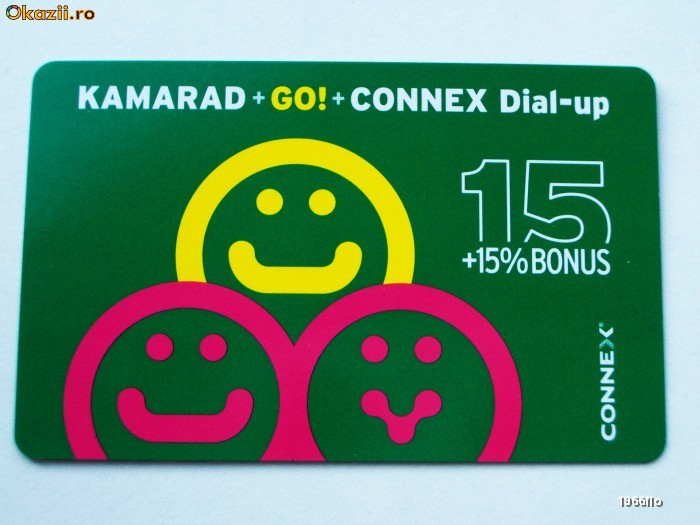 CARTELA ROMANIA CONNEX KAMARAD + GO 15 USD + 15 % DE COLECTIE ...