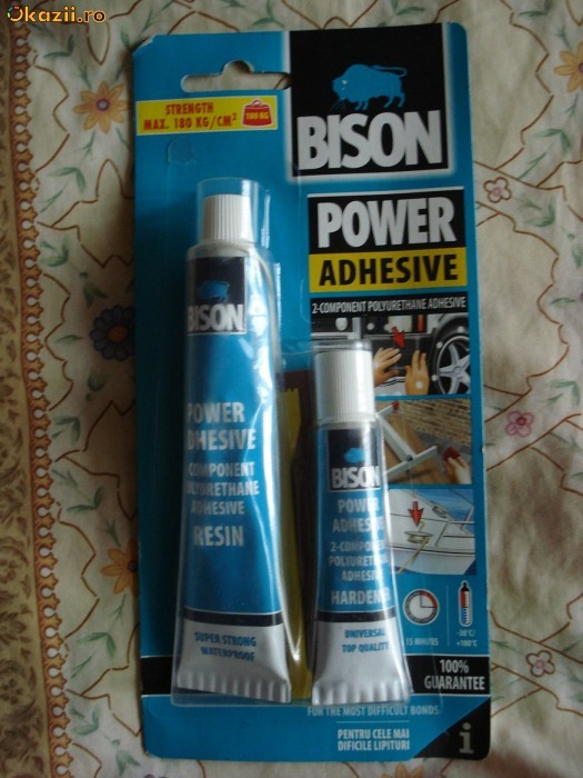 Adeziv Glue pasta lipici Bison cele mai dificile lipituri 2 tuburi ...