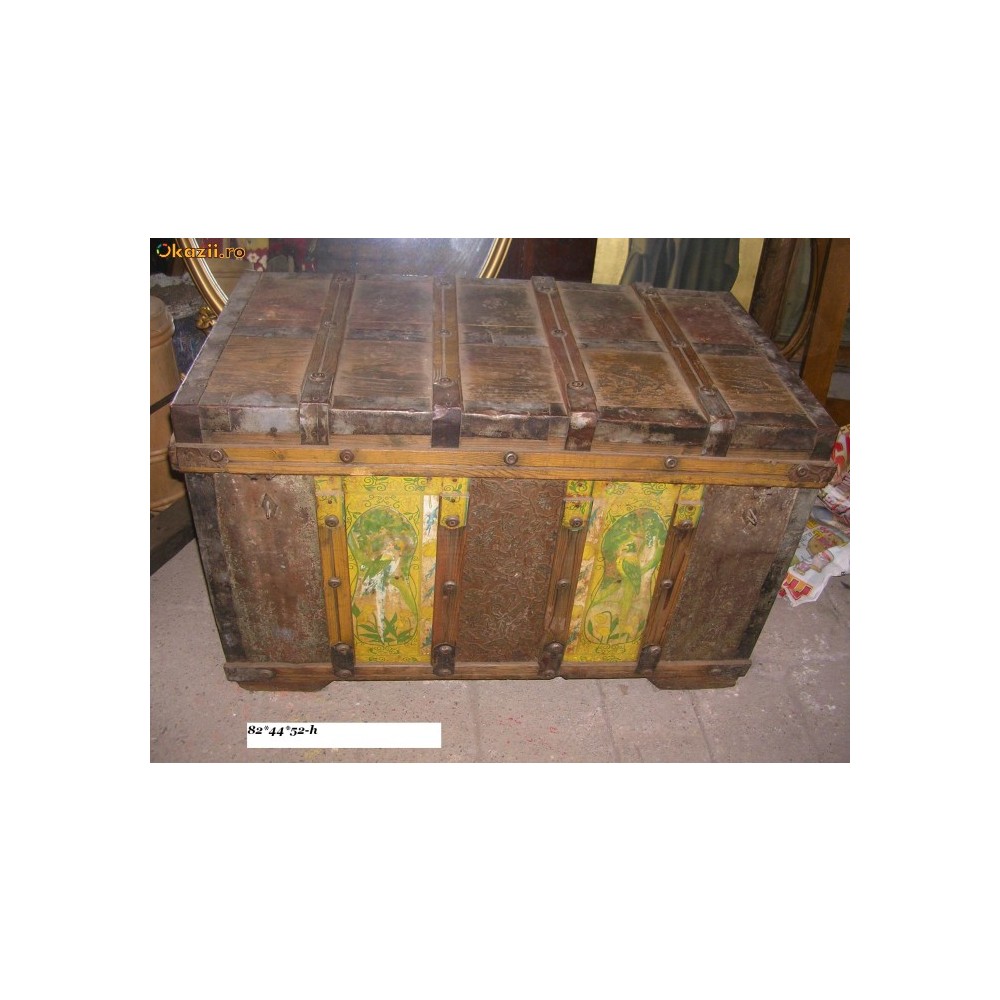 Lada de zestre / Cufar lemn masiv vechi | arhiva Okazii.ro