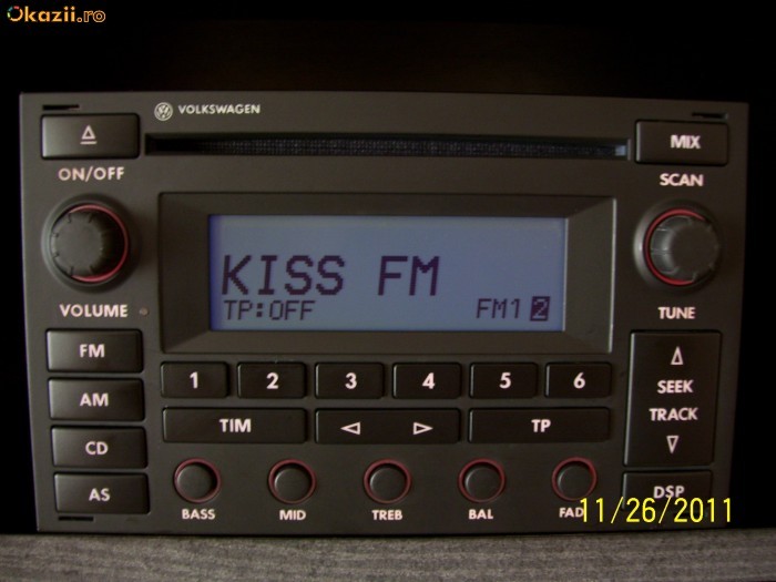 RADIO CD ORIGINAL VW DELTA 6 / GOLF 4 / BORA / PASSAT / IMPECABIL ...