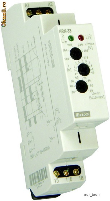 Releu de monitorizare tensiune monofazata HRN-33 (protectie la supratensiune si subtensiune ...