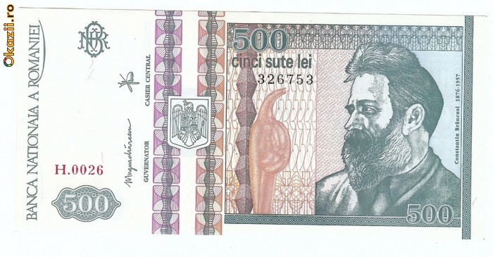 ROMANIA BANCNOTA 500 LEI 1992 | arhiva Okazii.ro