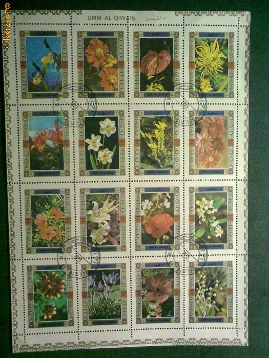 Timbru / Timbre / Colita / Serie UMM AL QIWAIN Flori | arhiva Okazii.ro