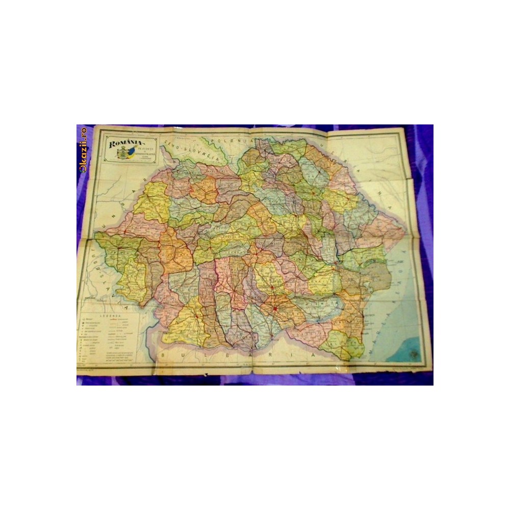 harta romaniei veche din 1937 ORIGINAL | arhiva Okazii.ro