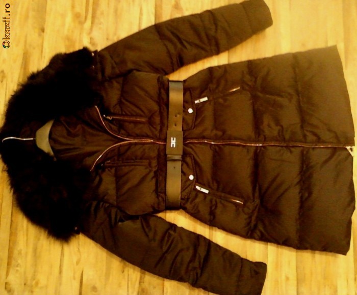 Geaca lunga puf&blana naturala - originala CELYN B (Elisabetta Franchi ...