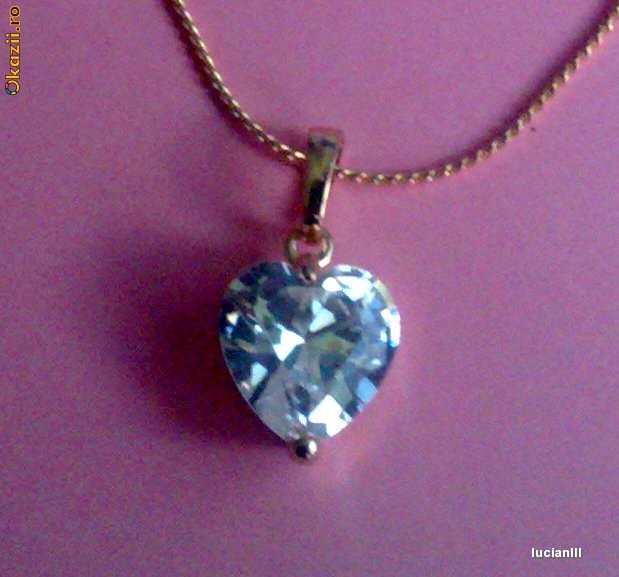 LANTISOR deosebit FILAT IN AUR GALBEN de 14 k cu PANDANTIV in forma de ...