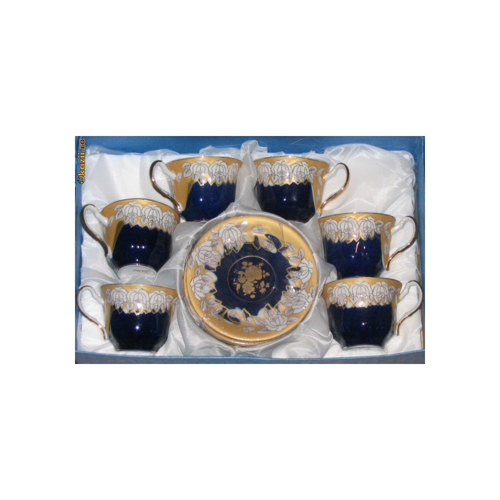 Set cesti cafea / ceai; Serviciu complet pentru 6 persoane din portelan ...