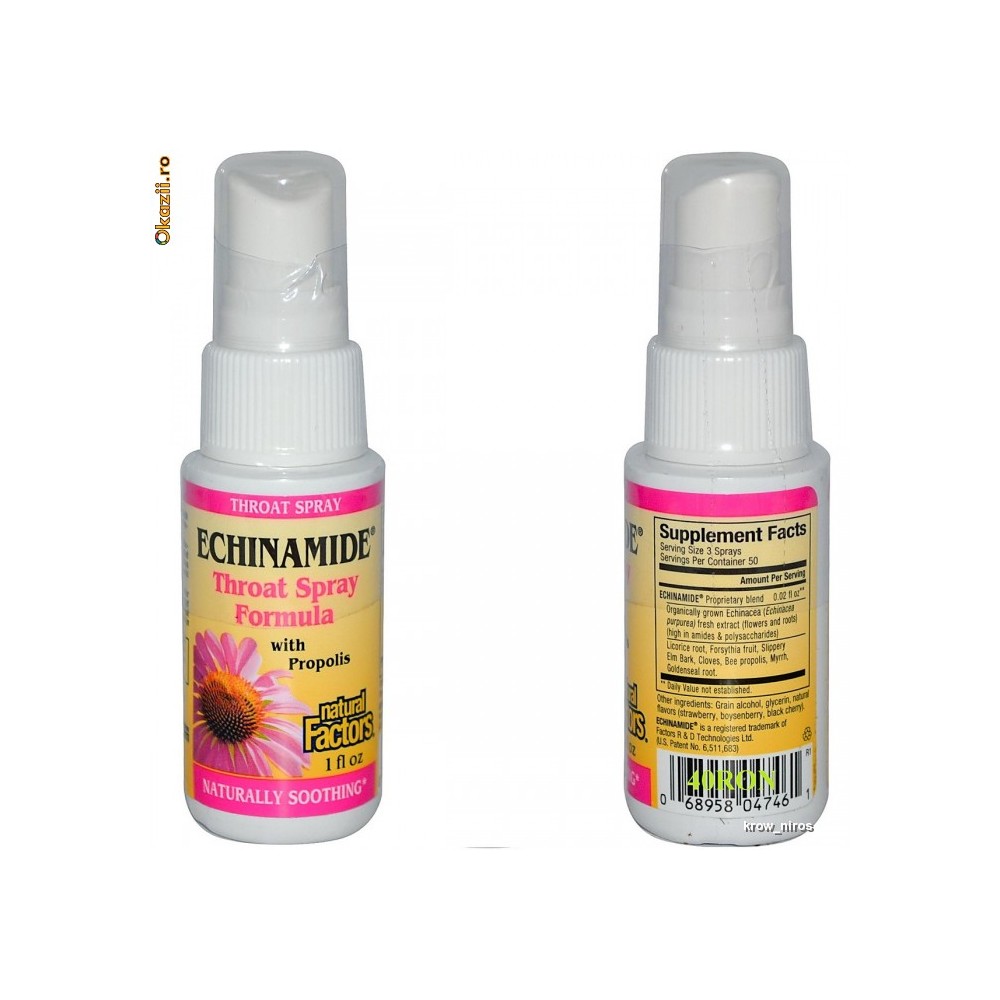 Spray de gat, natural 100%: Echinaceea cu Propolis dureri gat, gat ...