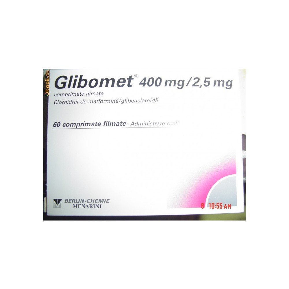 Glibomet 400 mg (clorhidrat de metformina 400mg si glibenclamida 2,5 mg ...