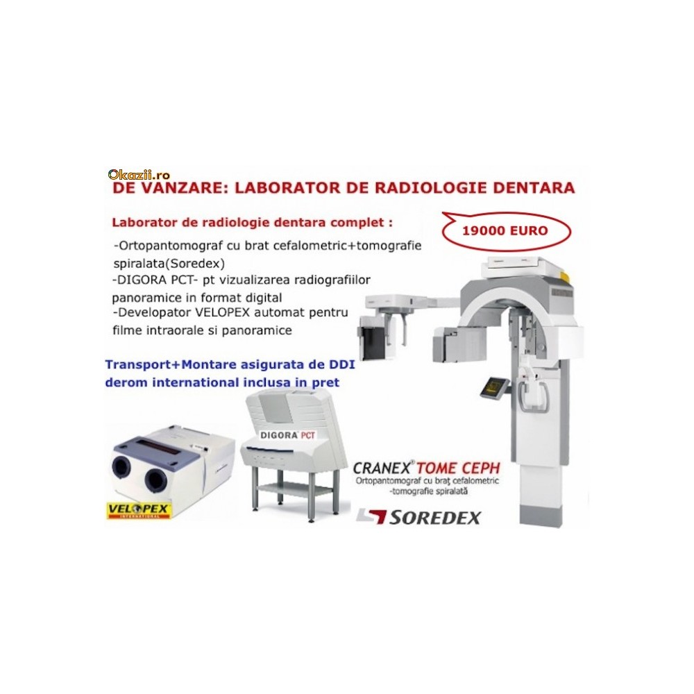 Ortopantomograf SOREDEX CRANEX TOME CEPH+DIGORA PCT+DEVELOPATOR ...