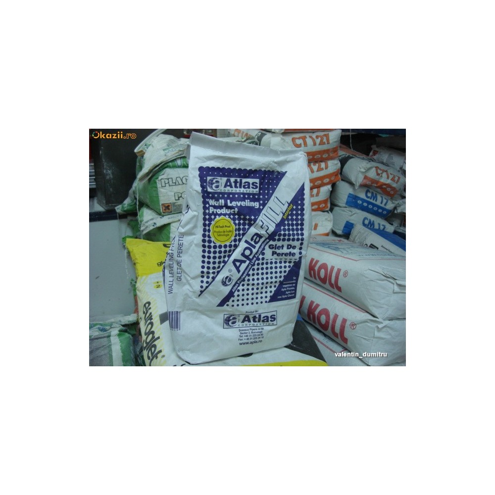 GLET ATLAS APLAFILL 5KG. GLET PERETE FINISAJ. CIMENT. MULTIBAT. VAR ...