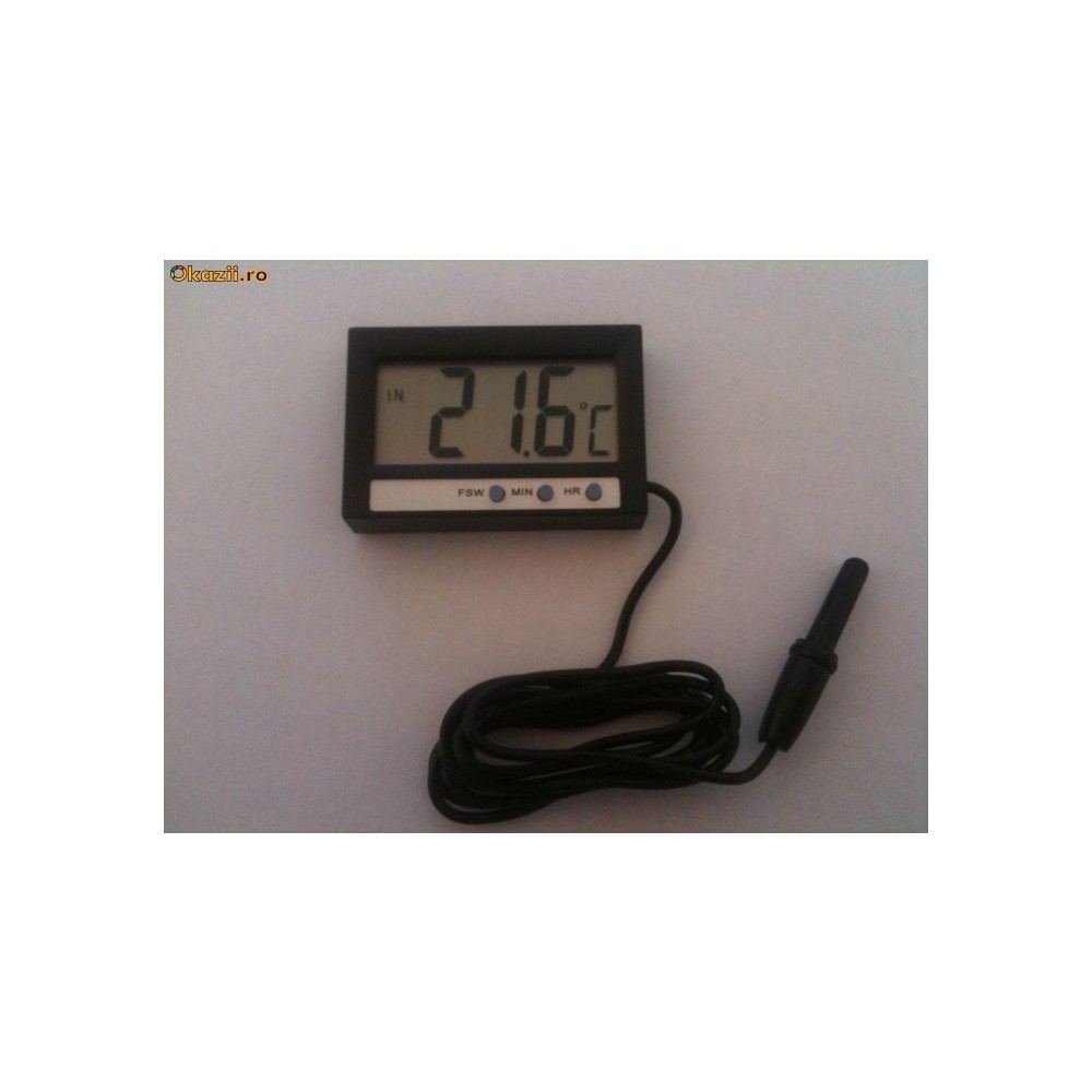 Termometru auto frigider sonda - temperatura interior / exterior + ceas ...