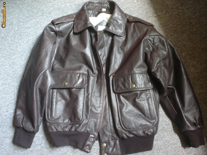 Geaca din piele, tip pilot de aviatie | arhiva Okazii.ro