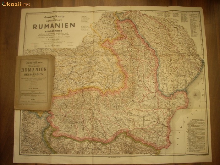 Harta Veche Romania - 1916 / editata la Viena,FORMAT MARE | arhiva ...