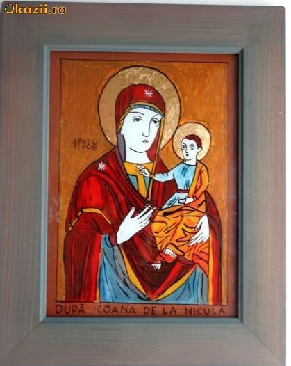Icoana pe sticla ( dupa Icoana de la Nicula) | arhiva Okazii.ro