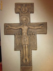Sculptura veche in lemn Isus rastignit pe cruce | arhiva Okazii.ro