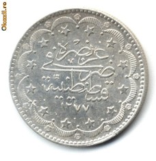 MONEDA TURCEASCA DE 20 KURUSI 1277 FOARTE FRUMOASA | arhiva Okazii.ro