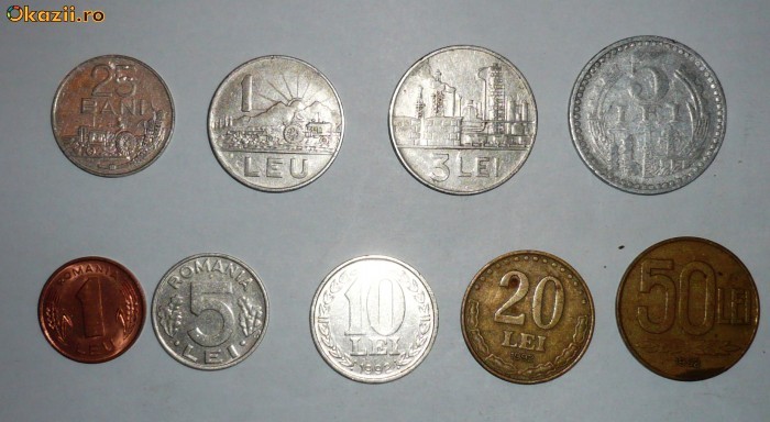 Lot 9 monede romanesti diferite | arhiva Okazii.ro