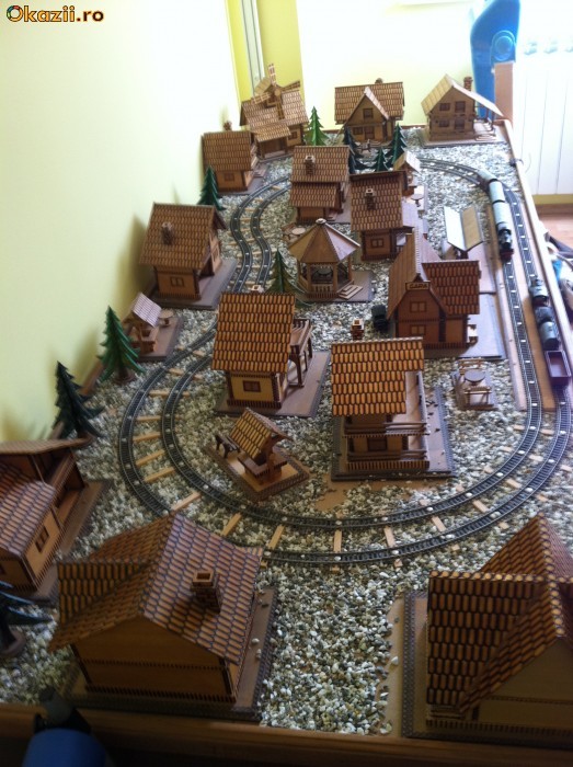 Macheta sat / oras din lemn | arhiva Okazii.ro