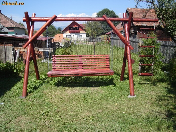 Leagan rustic din lemn masiv, balansoar din lemn SUPER OFERTA | arhiva ...