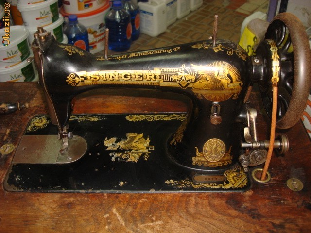 Masina de cusut Singer anul 1906, seria S 27040, MASINA ZINGER,MASINA ...