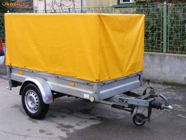 REMORCA STEMA HP851 CU SISTEM DE FRINARE+PRELATA,750KG | arhiva Okazii.ro