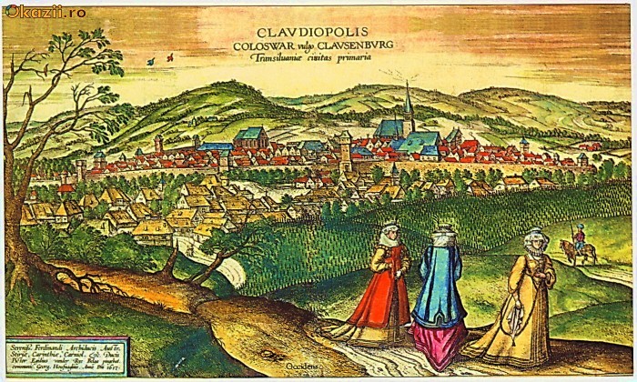 Cetatea Cluj-orasul medieval,ilustrata postala necirculata dupa o ...