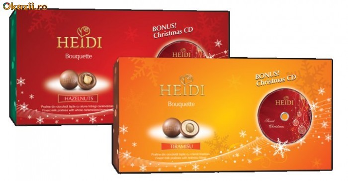Cutie Bomboane Heidi Bouquette Tiramisu 220g + CD Craciun | arhiva ...