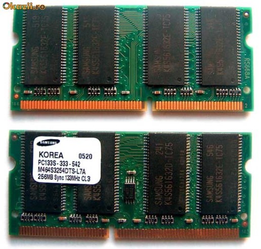 Memorie Laptop 512Mb SDRAM PC100 Samsung 2x 256Mb SO-DIMM Memory Kit | arhiva Okazii.ro