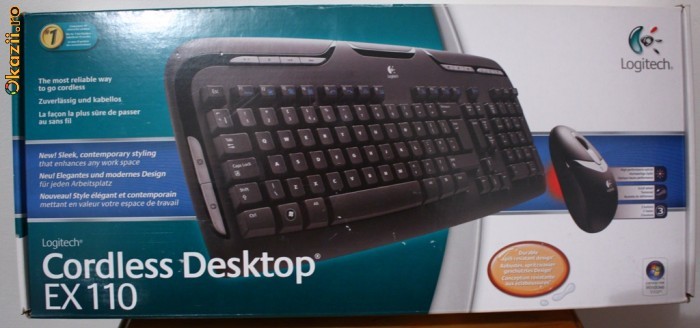 Kit tastatura mouse Logitech Cordless Desktop EX110 | arhiva Okazii.ro