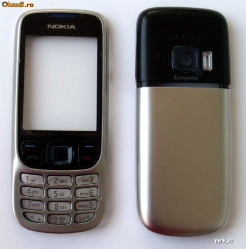 CARCASA NOKIA 6303 SILVER,COMPLETA:FATA,MIJLOC,SPATE,TASTATURA,BUTOANE ...