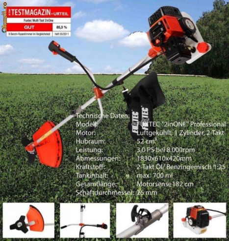 Motocoasa motocositoare trimmer gazon fan arbusti 3.0 Cp 52 ccm noua ...