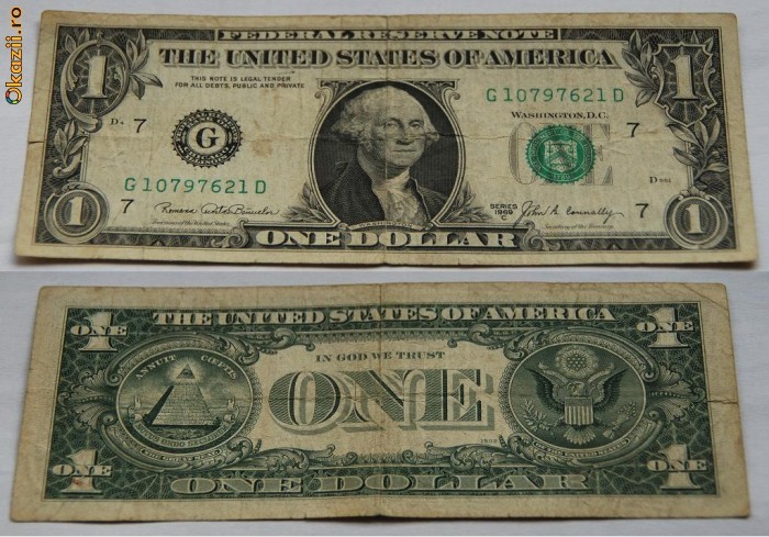 Bancnota 1 dolar american din 1969 | arhiva Okazii.ro