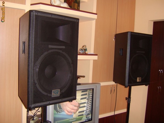 Boxe Blue Tech DYS 115B / 400 W-RMS + 2 stative + 2 cabluri 10m ...