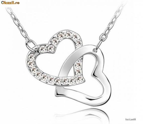 LANTISOR deosebit PLACAT CU AUR ALB de 18 k cu PANDANTIV in forma de ...