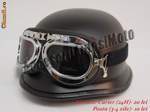 Casca Moto Nazi Nazy Chopper Neamt Negru Mat | arhiva Okazii.ro