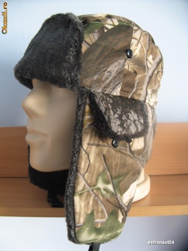 Caciula Ruseasca Pescar Cu Blanita Moale Model Camuflaj Pescuit ...