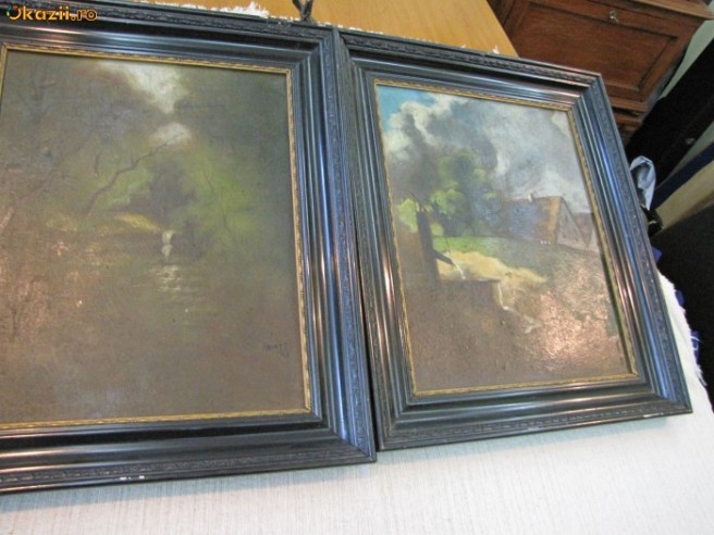 PERECHE TABLOURI VECHI SEMNATE | arhiva Okazii.ro