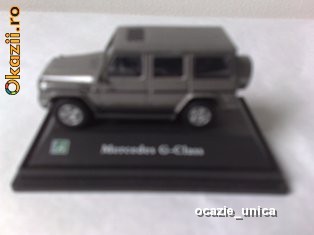MACHETE MASINI MASINA METAL COLECTIE MERCEDES G-CLASS, GRI METALIZAT ...