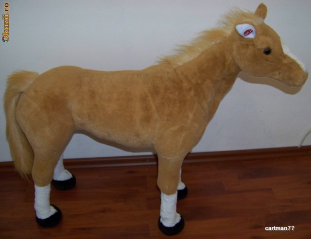 Jucarie Jucarii copii Cal Calut Ponei mare imens din plus fin bej cu ...
