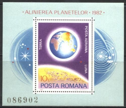 ROMANIA 1981 -COSMOS, ALINIEREA PLANETELOR, colita nestampilata PN5 ...