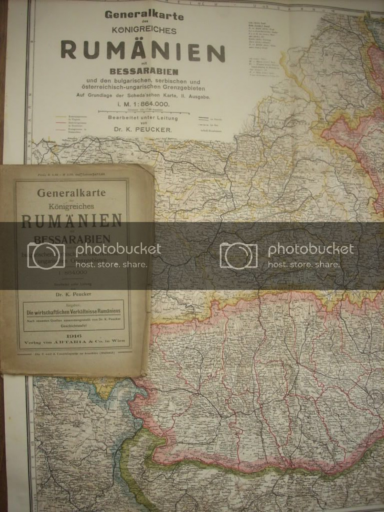 Harta Veche Romania - 1916 / editata la Viena,FORMAT MARE | arhiva ...