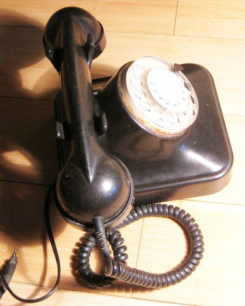 Telefon negru fix cu disc bachelita 1948 ROMANIA obiect decor colectie ...